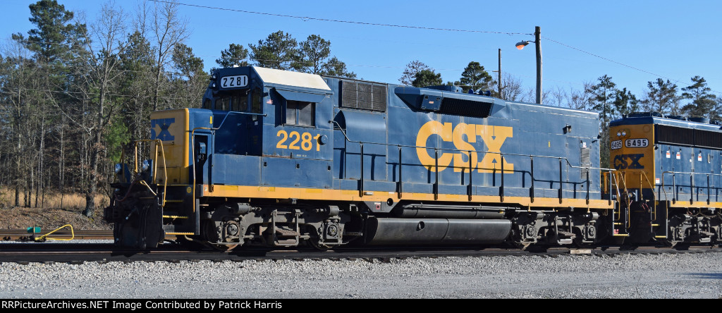 CSX 2281 road slug rebuilt from CSX 4304 X-SBD 1107 XX-L&N 1107 GP35 sitting in the CSX Wyvern ...